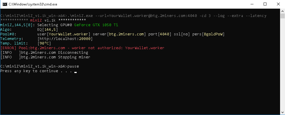 BTG mining on Windows: step-by-step guide - miniZ