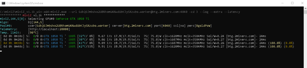BTG mining on Windows: step-by-step guide - miniZ
